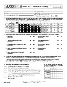 ASQ-3 Scoring Sheet 22 months - Naturopathic Pediatrics
